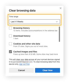 Como limpar cache do Microsoft Edge