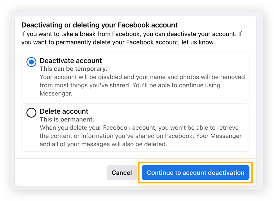 How to Deactivate or Delete Your Facebook Account