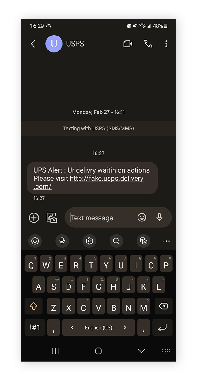 Nep-sms'en herkennen en rapporteren met voorbeelden