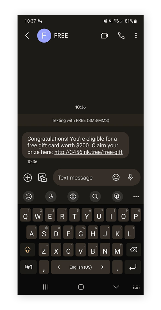 Identificar un mensaje de texto falso: informe y ejemplos