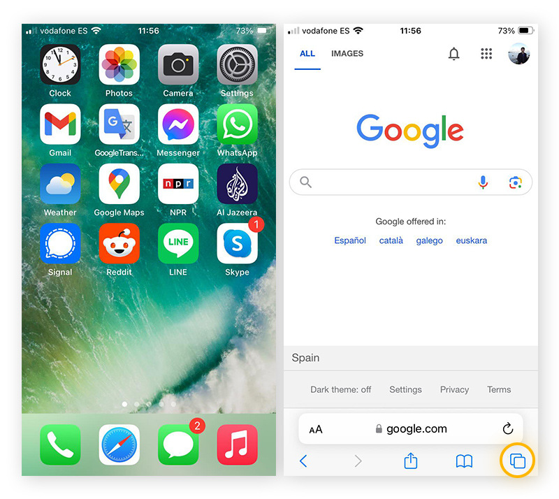 Activar el modo incógnito en Safari en iPhone, iPad y Mac