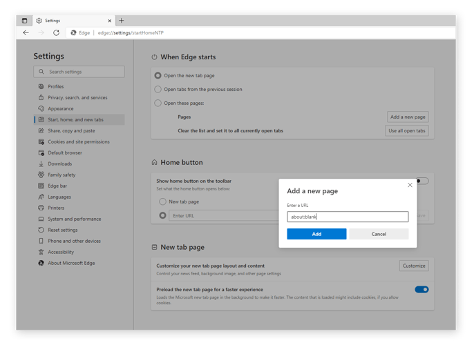 What is about:blank and should I remove it? | AVG
